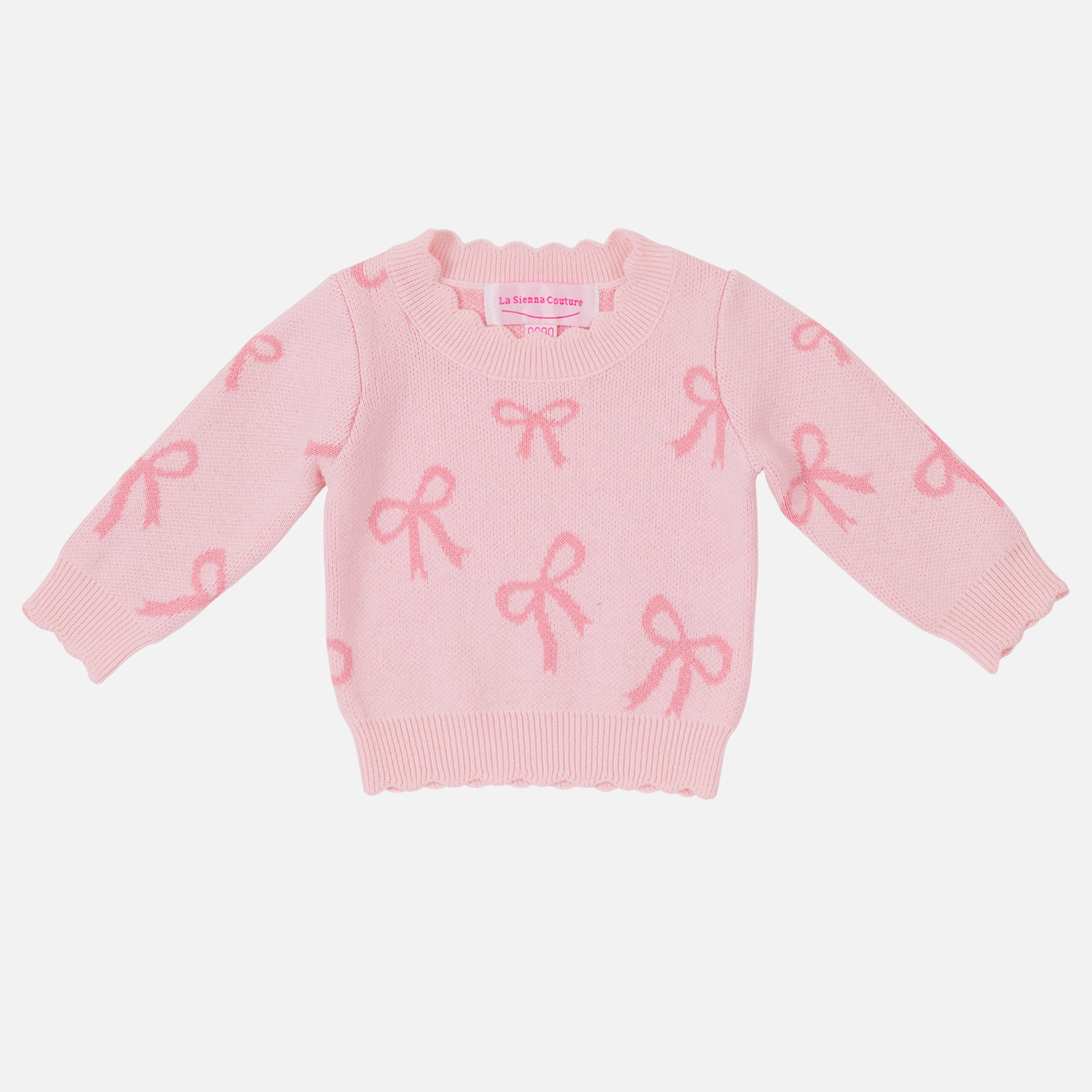 Knitted Jumper - Pink Bows – La Sienna Couture
