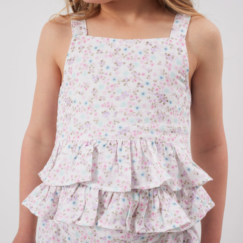 Muslin Ruffle Peplum Top - Auriella – La Sienna Couture