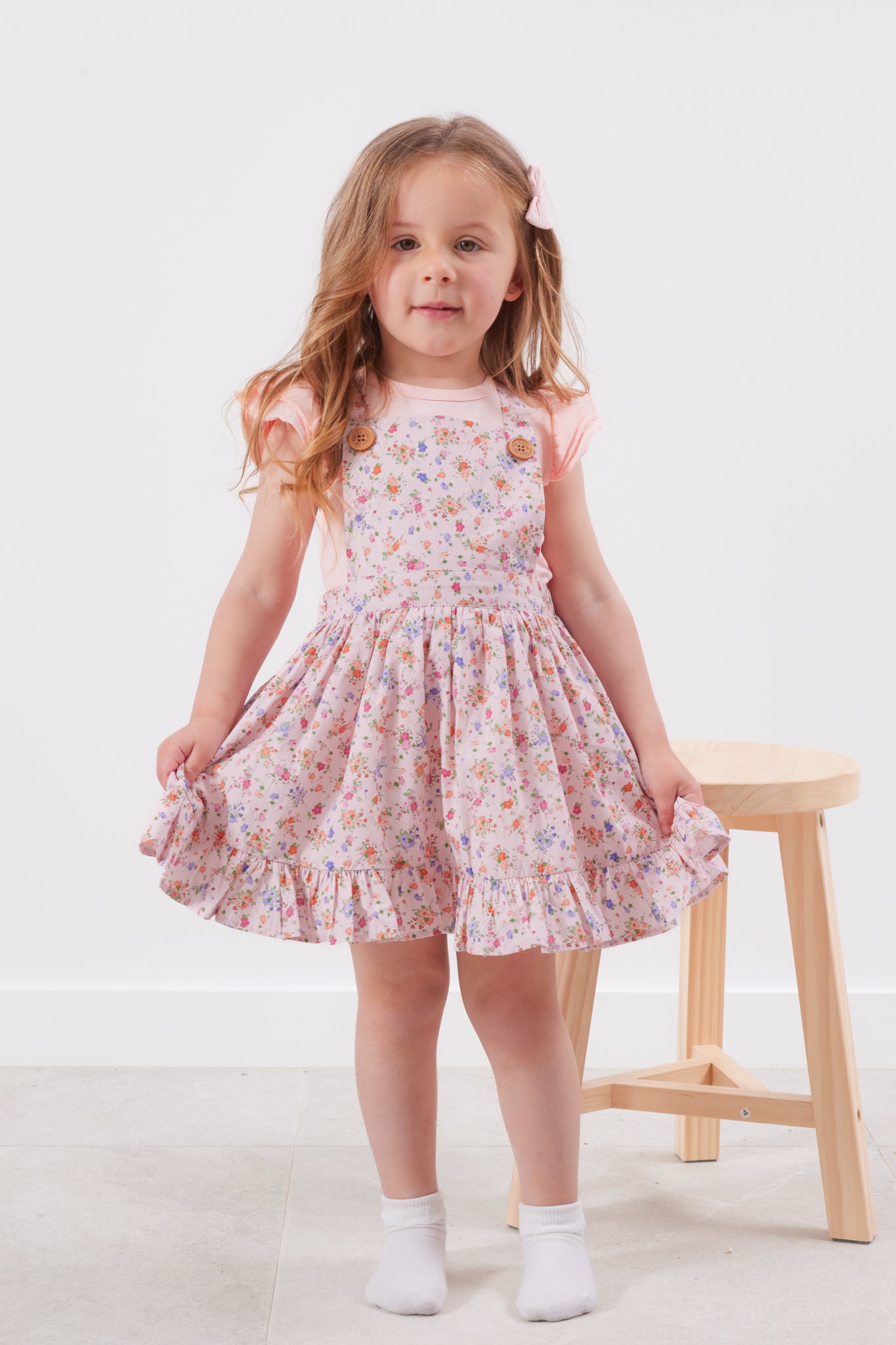 Floral Pinafore Dress - Erica – La Sienna Couture