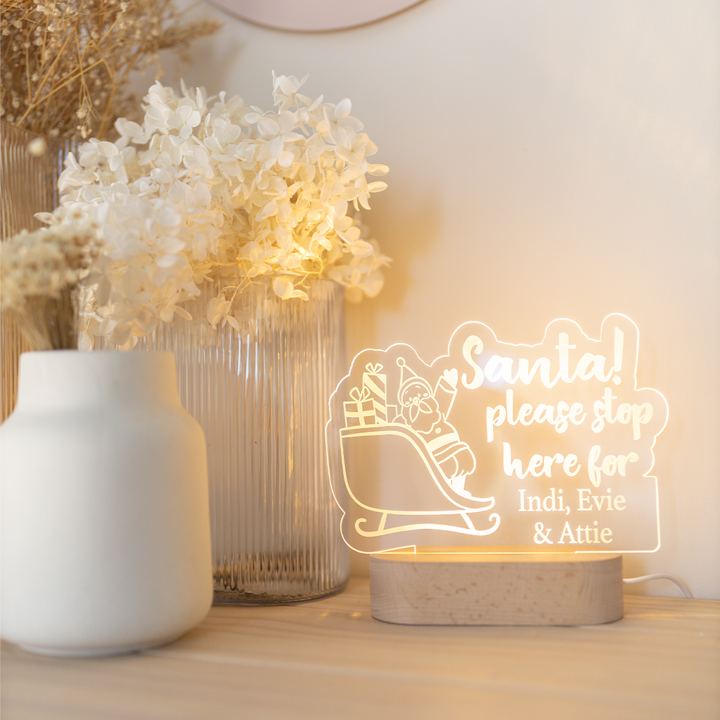 Acrylic Night Light - Santa Cut Out - Please Stop Here For... – La ...