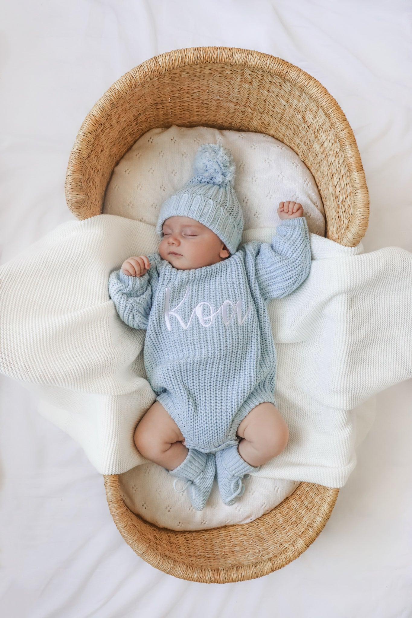 Super Chunky Knit Romper - Sky Blue – La Sienna Couture
